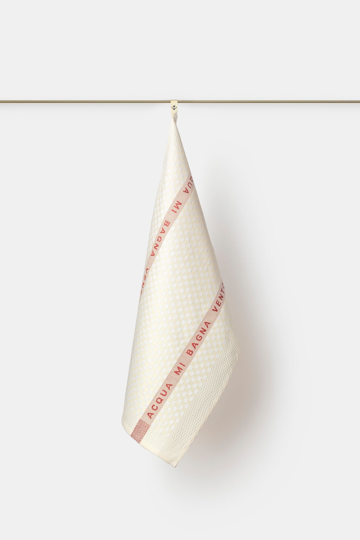 "Vento" tea towel in White / Melograno Red – www.chiarastellacattana.com